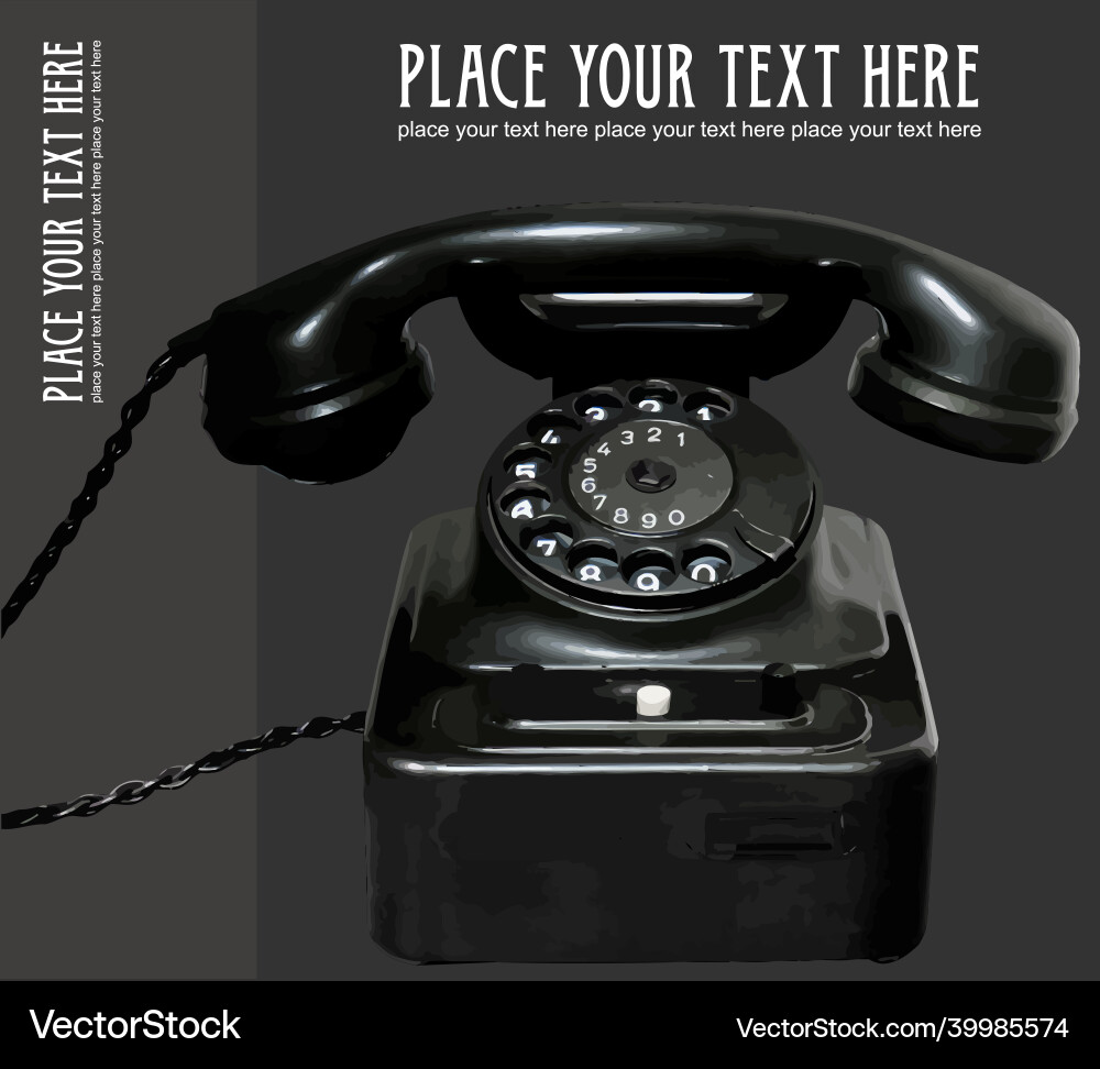 Vintage rotary phone old fashioned phone Vector Image
