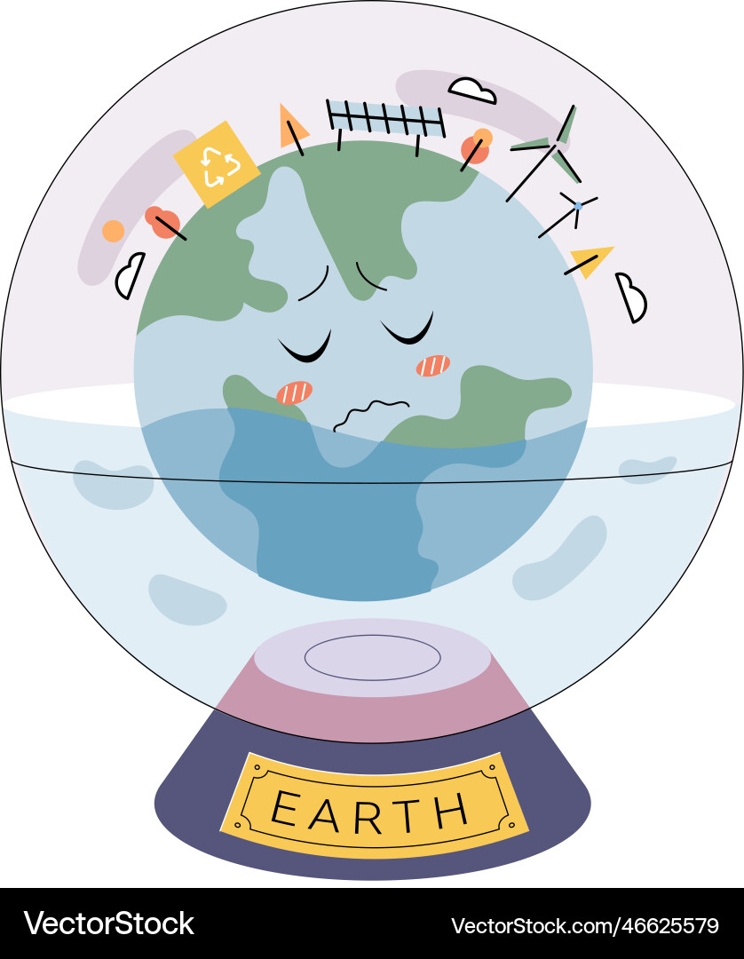 Global warming world ocean level rise due Vector Image