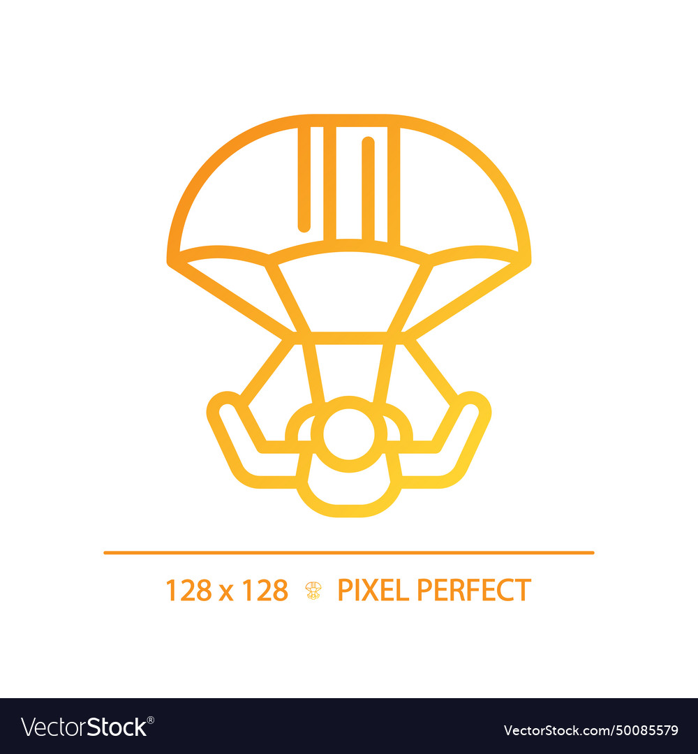 Skydiving outdoor activity gradient linear icon Vector Image