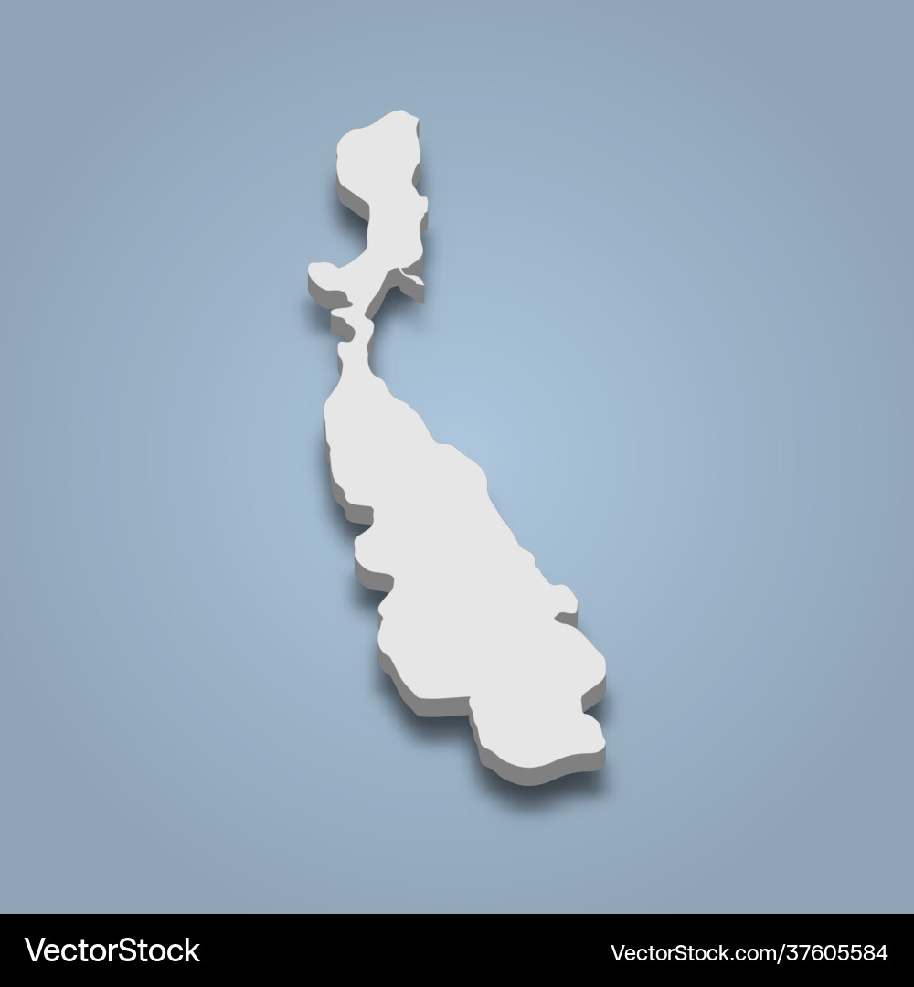 3D Isometric Map of Long Island Royalty Free Vector Image