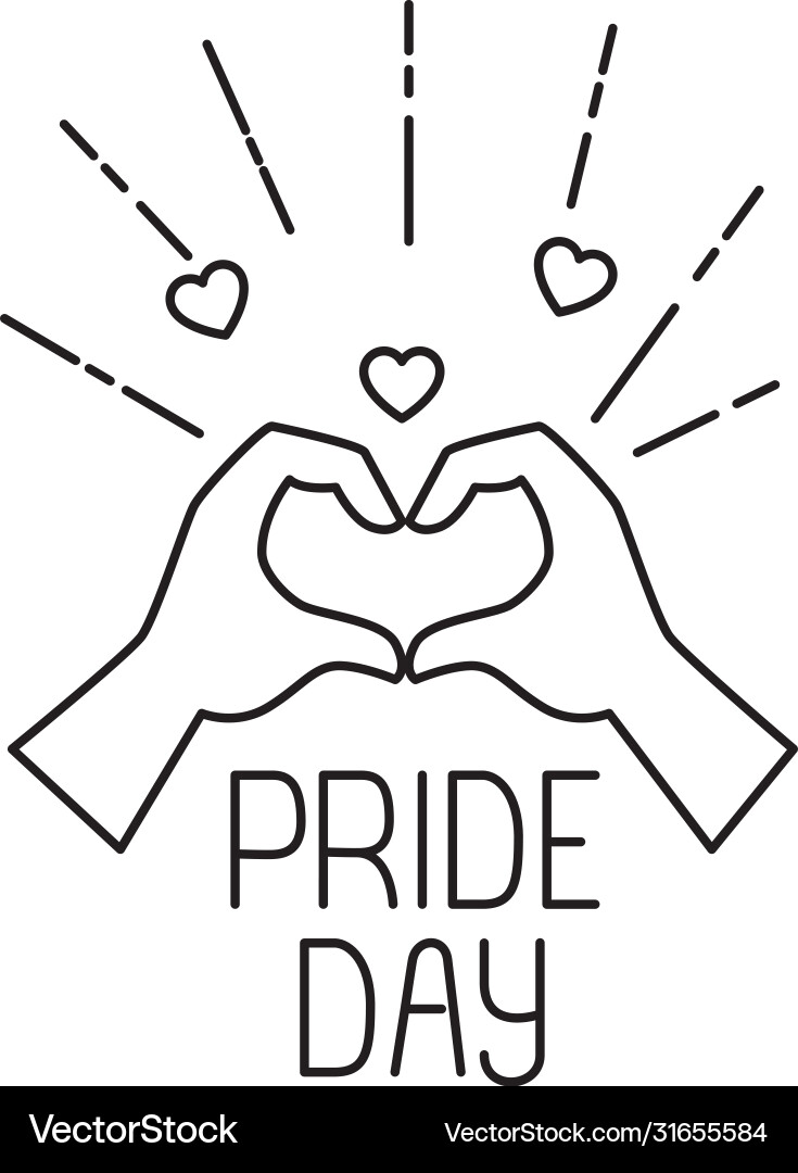 Isolated pride day heart with hands design Vector Image