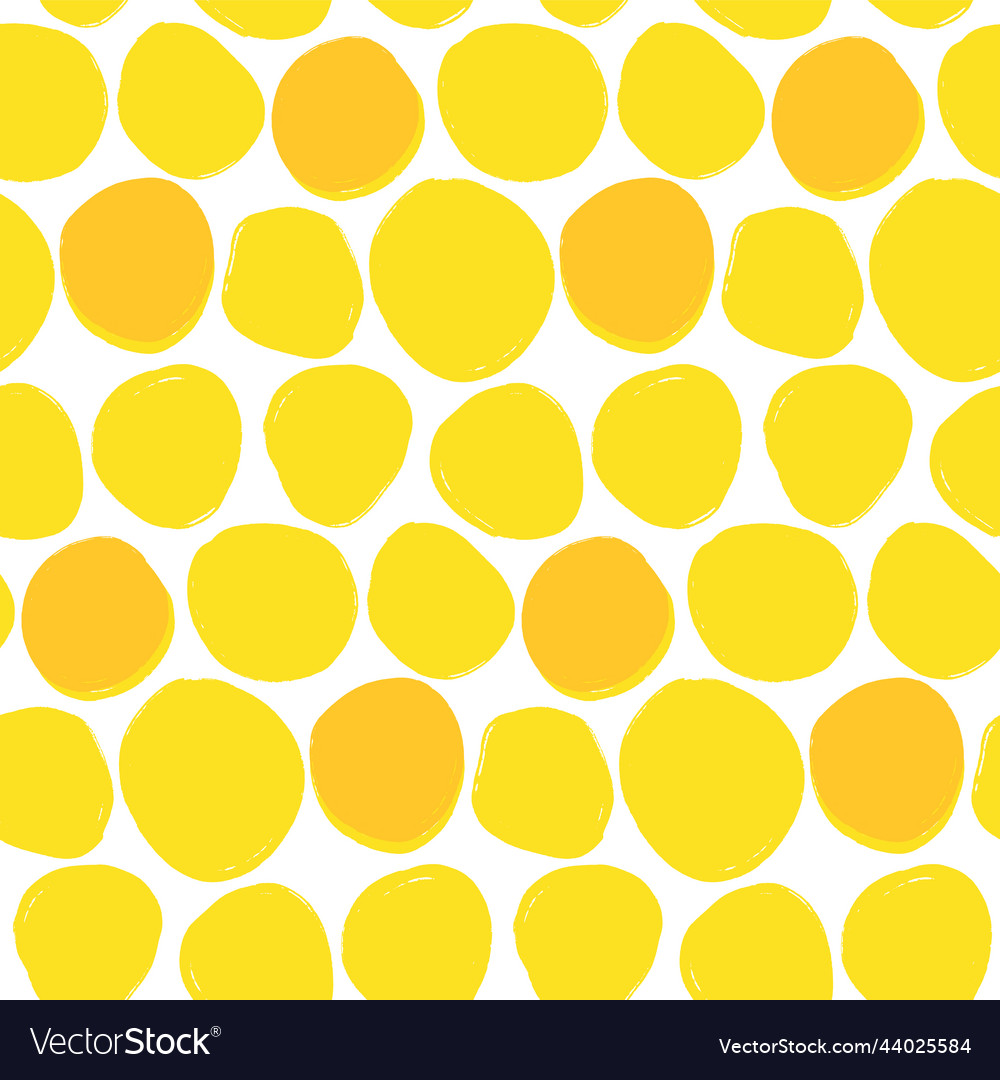 Sunshine Yellow Polka Dots Pattern Design Vector Image