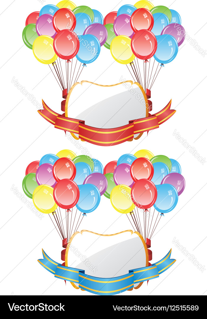 Balloons with banners2 Royalty Free Vector Image