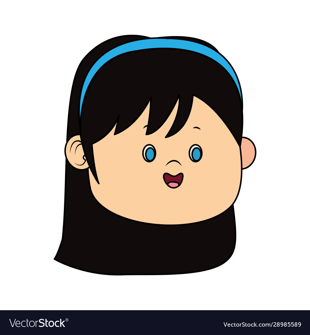 Cartoon Happy Girl Face Icon Royalty Free Vector Image