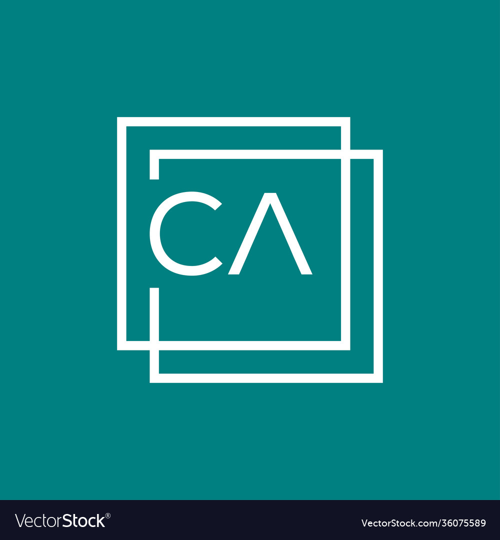 Creative initial letter ca square logo design Vector Image