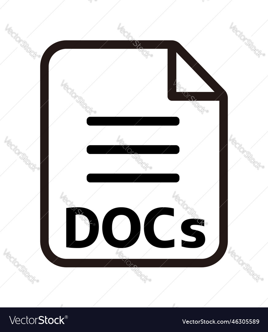 Various file type icon docs document Royalty Free Vector