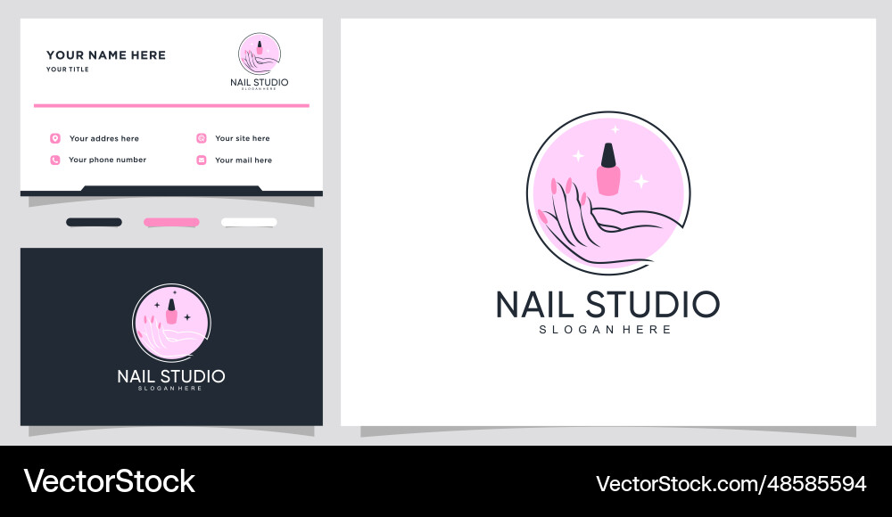 Creative nail studio icon logo with modern Vector Image