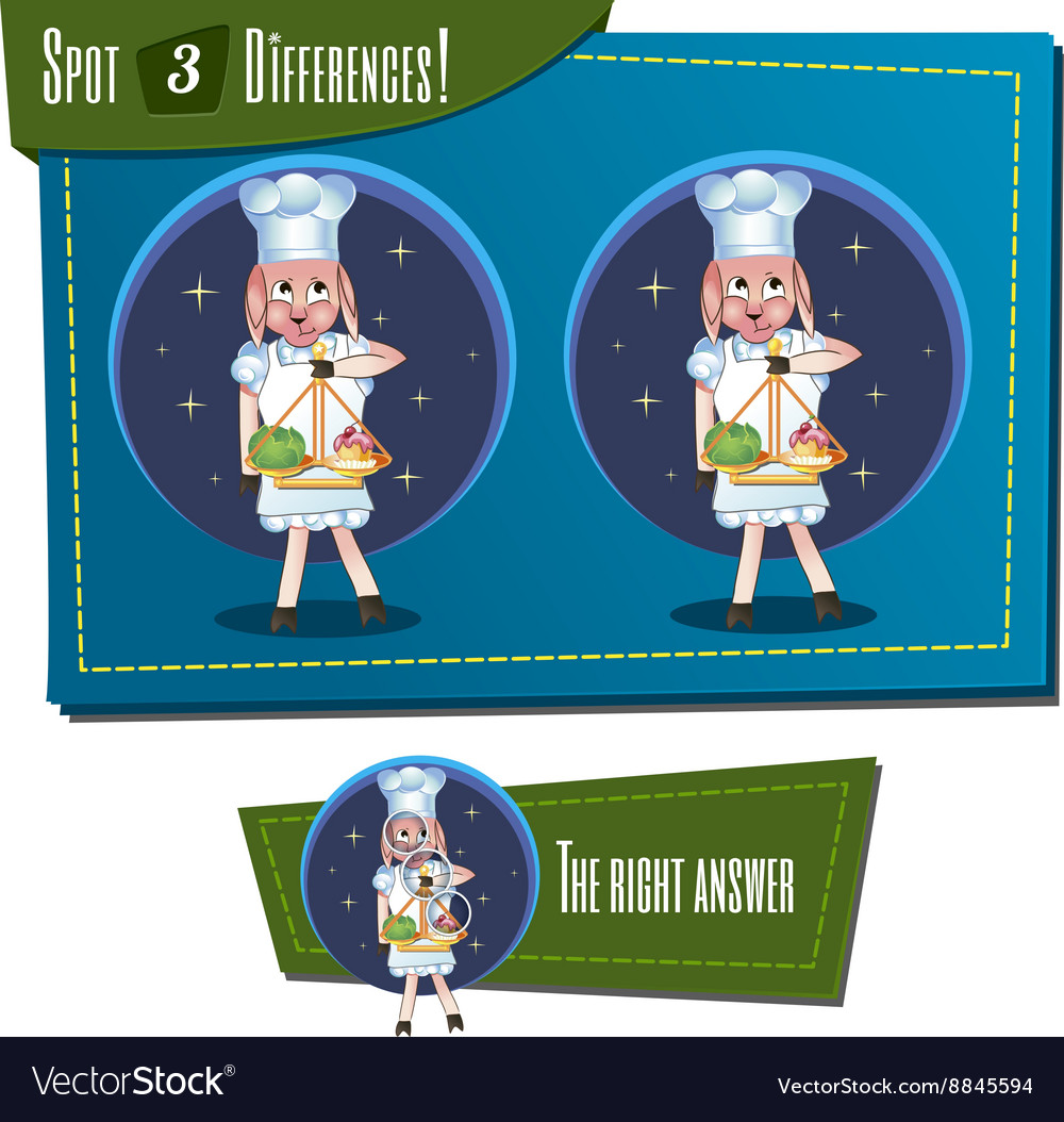 Find 3 differences Royalty Free Vector Image - VectorStock