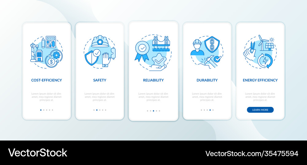 Safety in civil engineering blue onboarding Vector Image