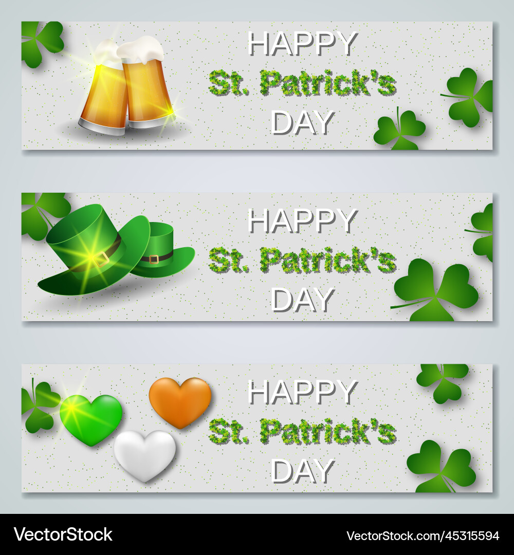 Stpatricks day banners collection Royalty Free Vector Image