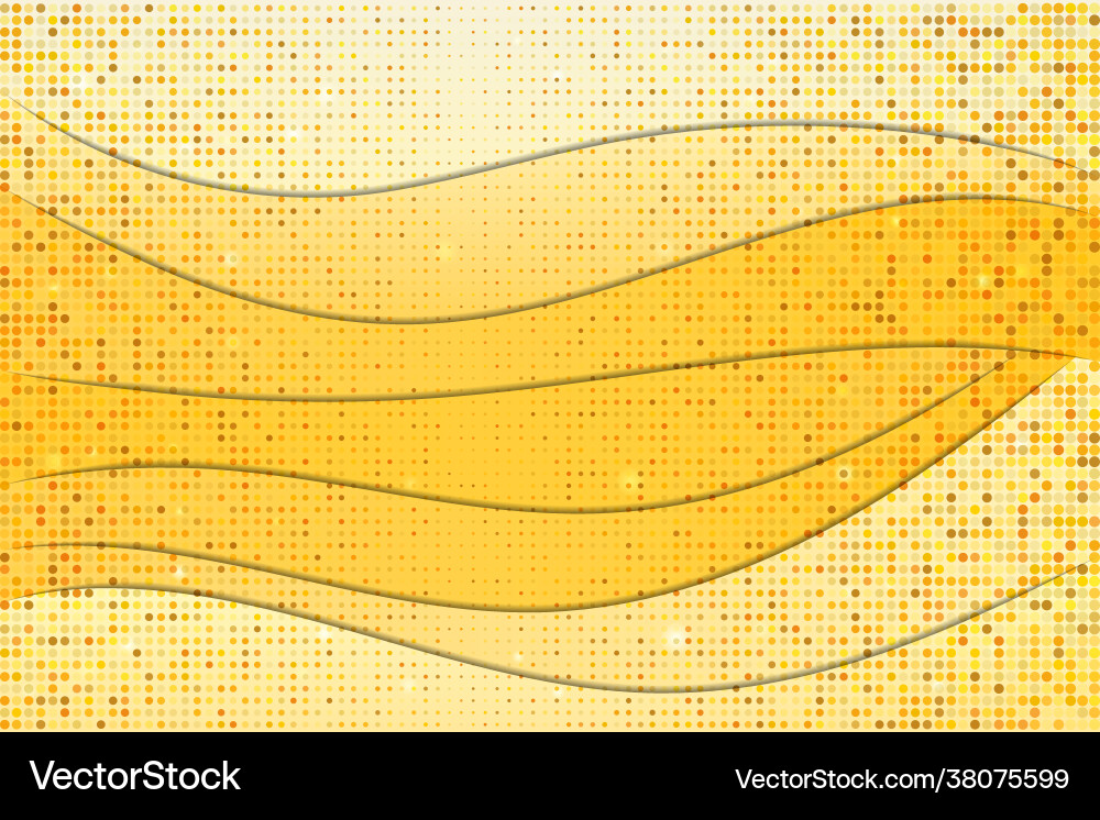 Abstract curve yellow golden wave background Vector Image