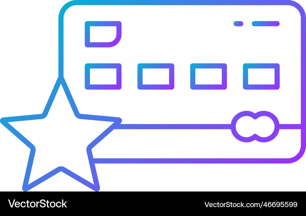 Credit card with star rating feedback Royalty Free Vector