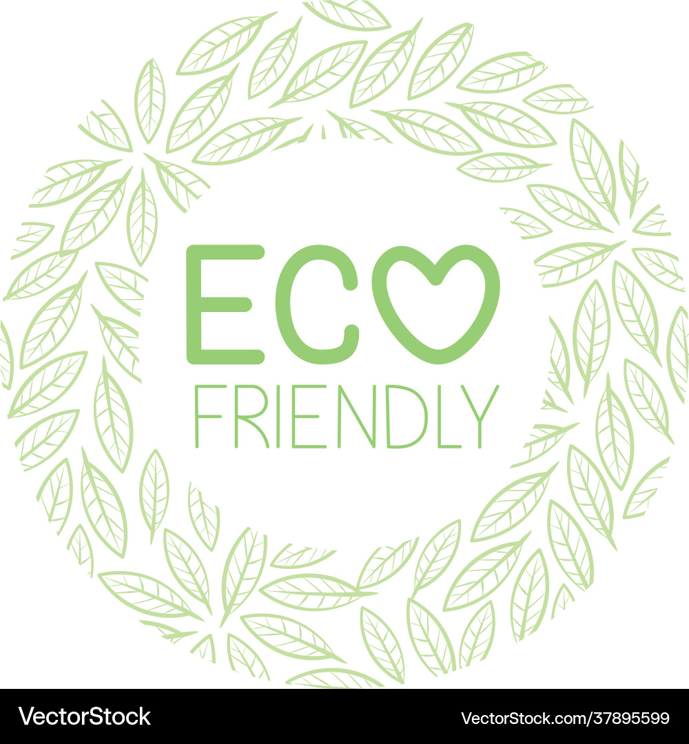 Eco friendly with leaves Royalty Free Vector Image