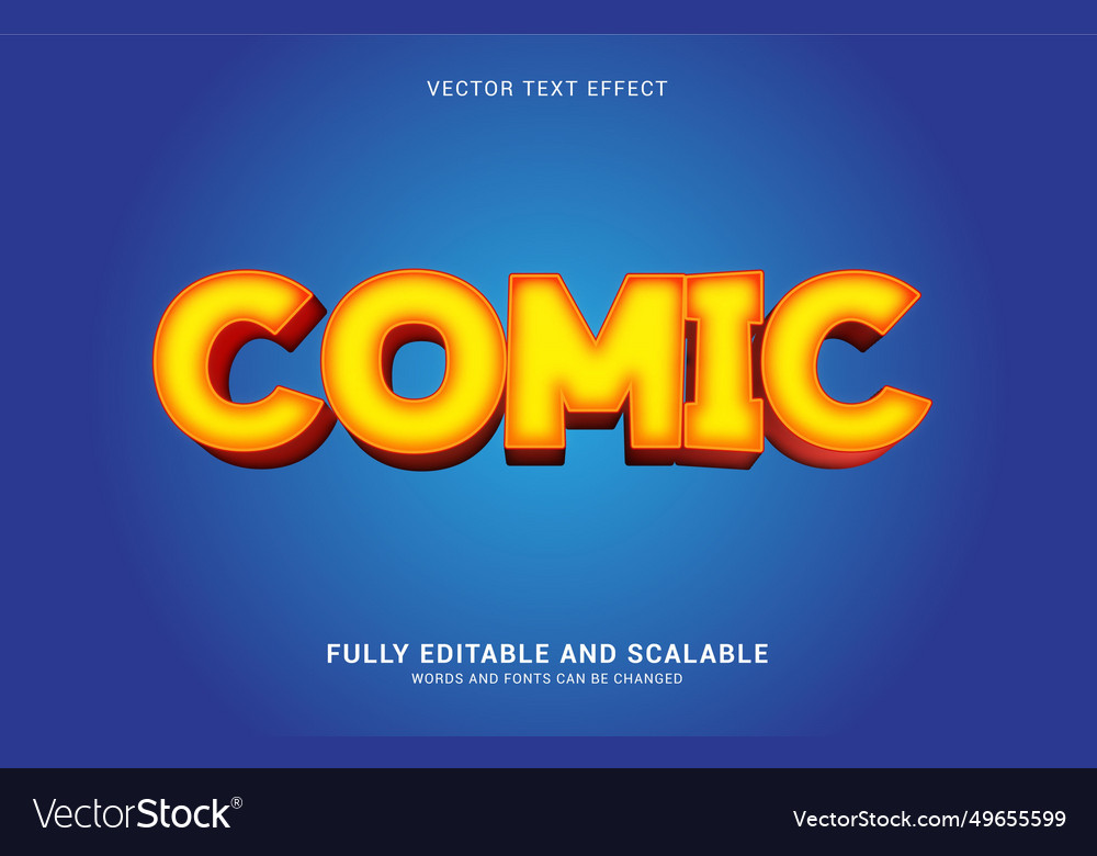 Editable text effect comic style Royalty Free Vector Image