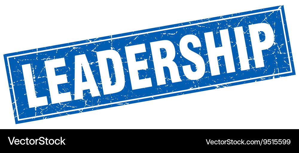 Leadership blue square grunge stamp on white Vector Image