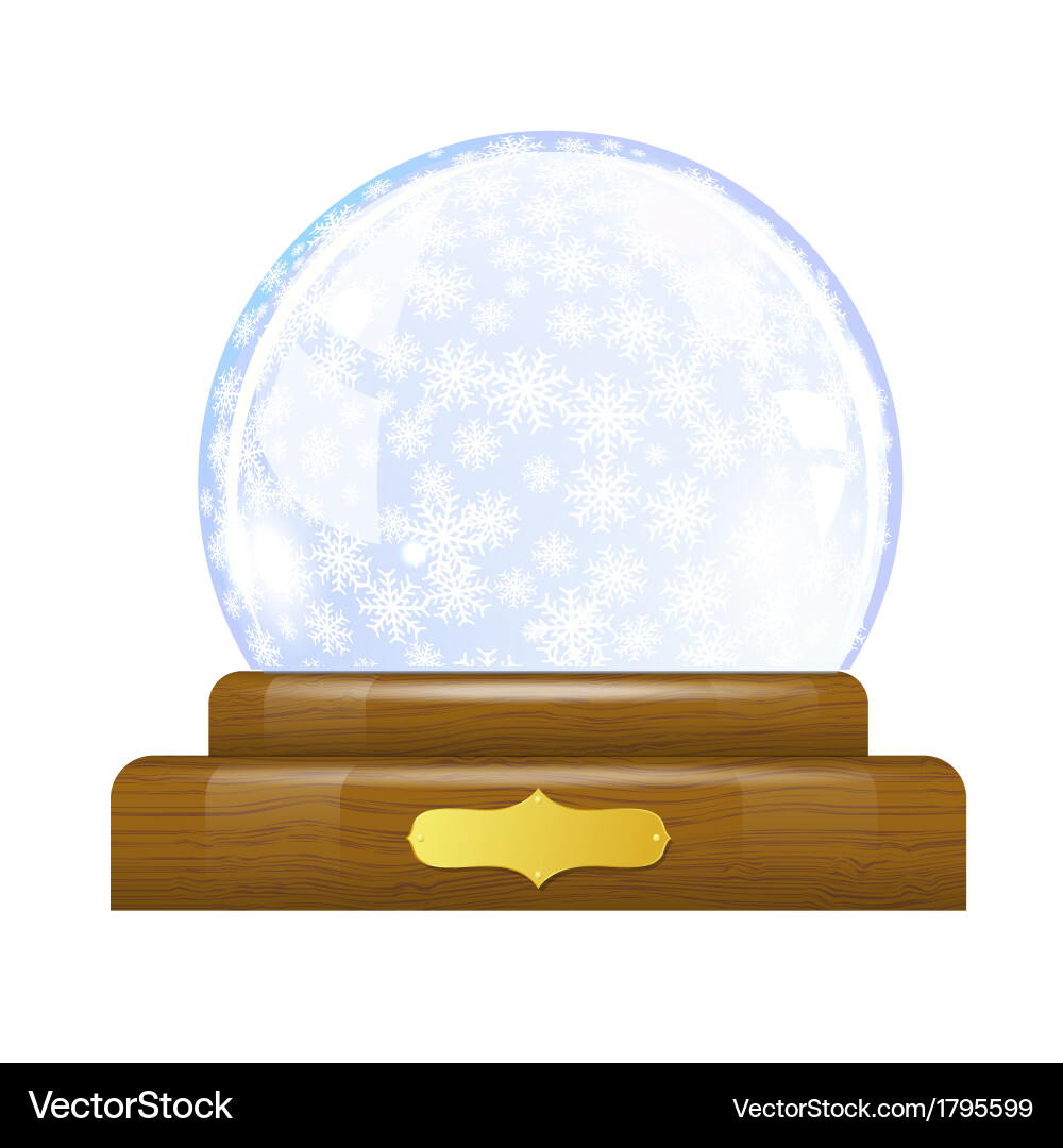Snow globe with snowflakes Royalty Free Vector Image