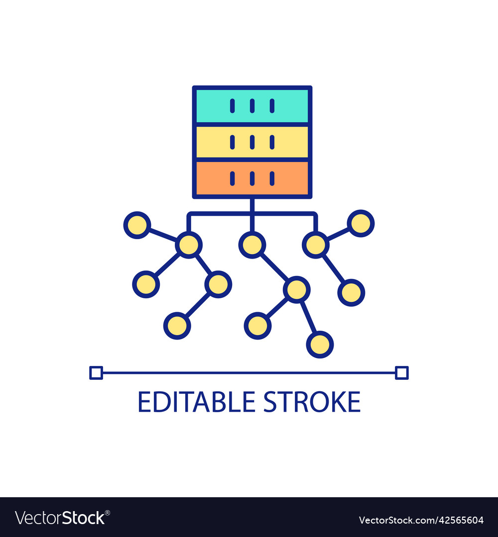 Data warehousing hierarchy rgb color icon Vector Image Data warehousing hierarchy rgb color icon Vector Image