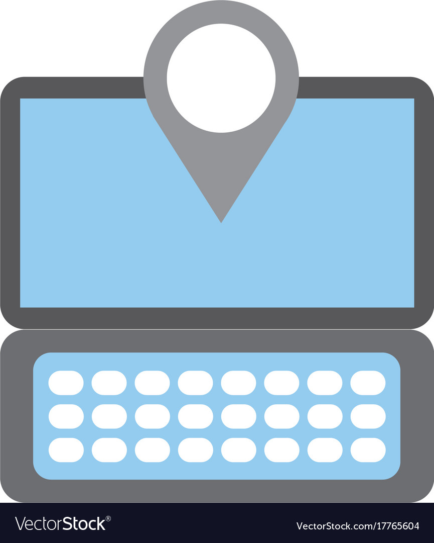 Laptop communication pointer map navigation gps Vector Image