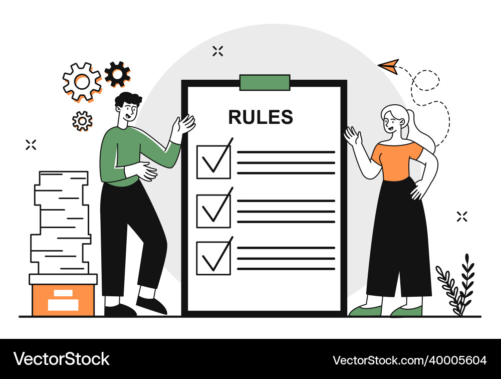 List with rules concept Royalty Free Vector Image