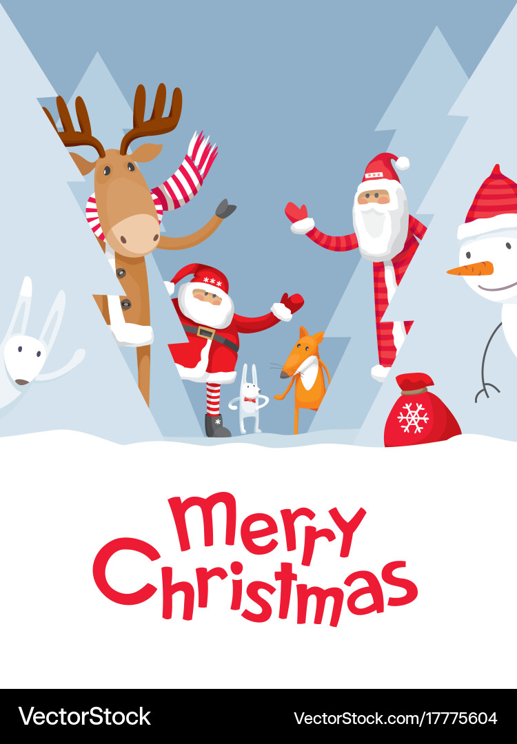 Merry christmas hide and seek Royalty Free Vector Image