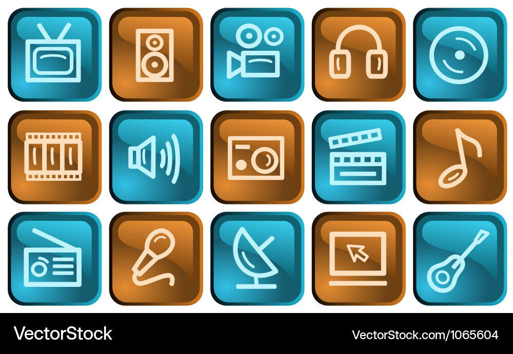 Multimedia buttons Royalty Free Vector Image - VectorStock
