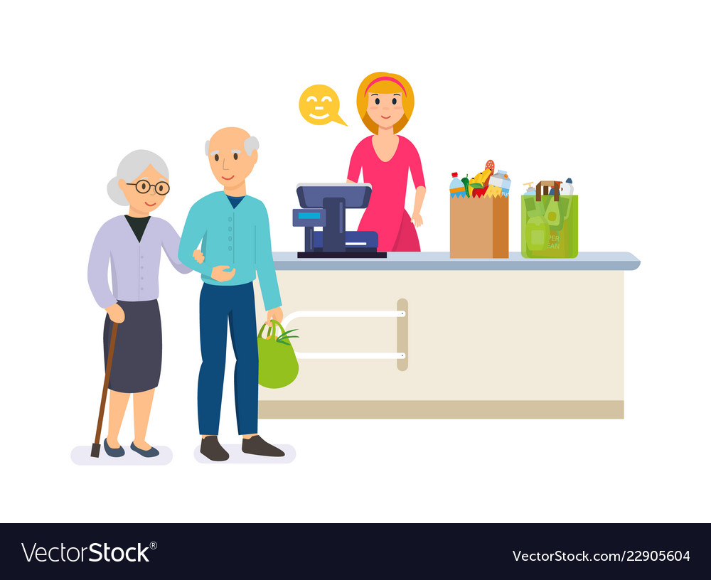 Store shopping family walking around store and Vector Image Store shopping family walking around store and Vector Image