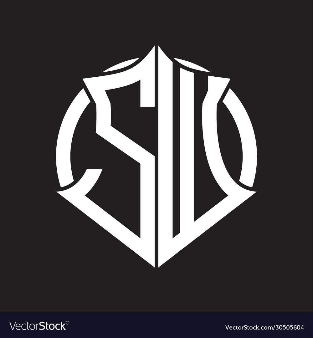 Sw logo monogram with emblem and circle rounded Vector Image Sw logo monogram with emblem and circle rounded Vector Image