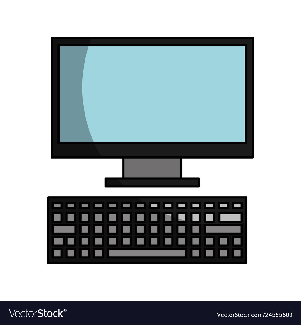 Computer desktop isolated icon Royalty Free Vector Image