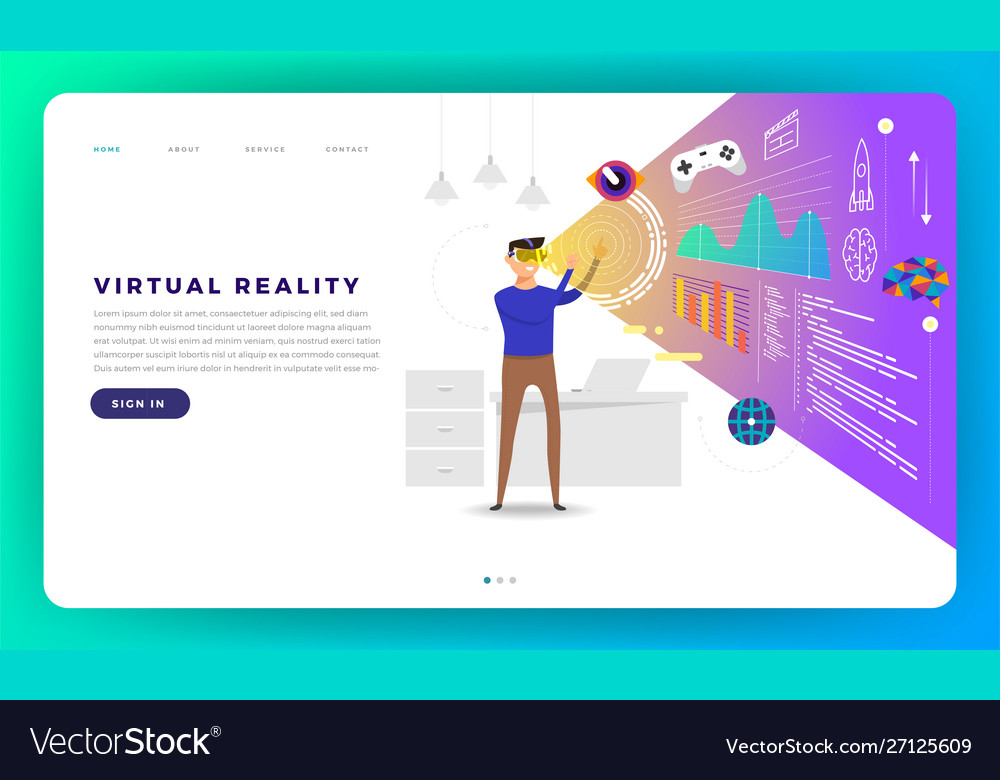 Mock-up design website flat concept Royalty Free Vector