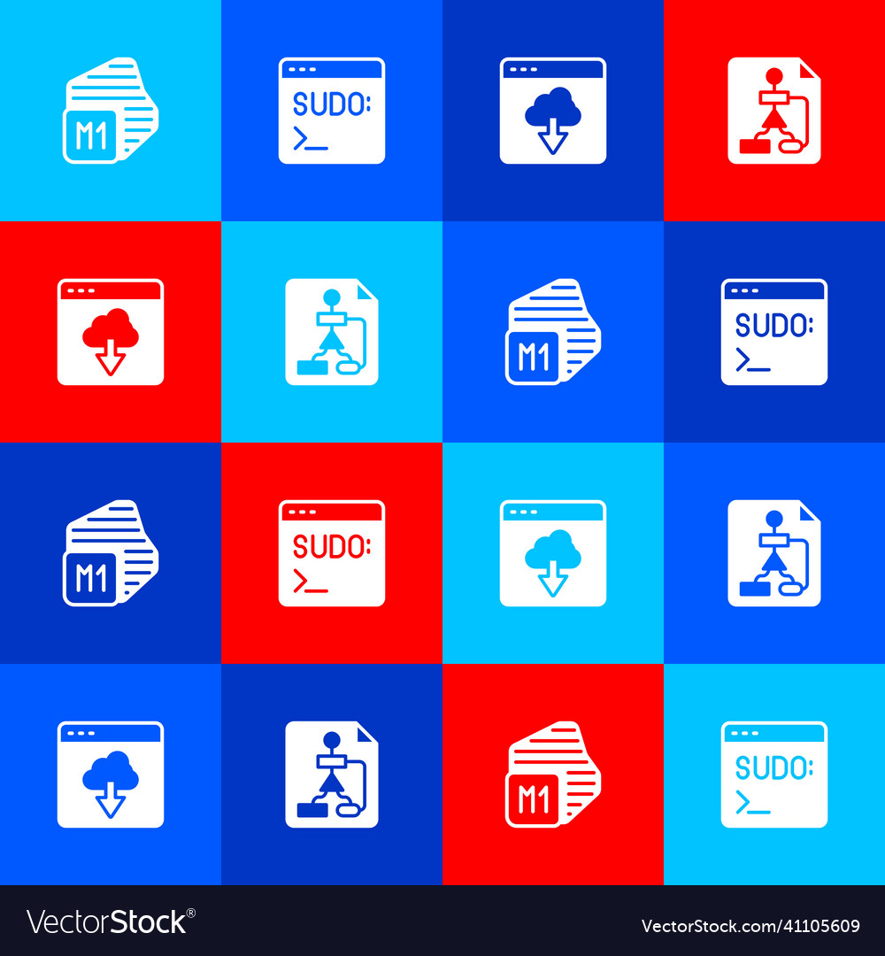 Set processor code terminal cloud technology Vector Image