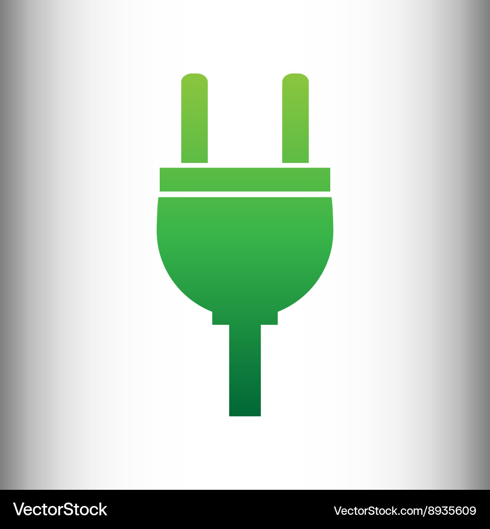 Socket sign green gradient icon Royalty Free Vector Image