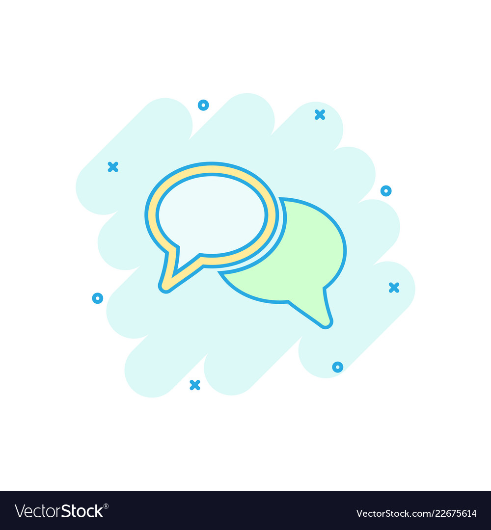 Cartoon speech bubble icon in comic style Vector Image