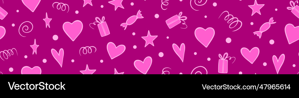 Cute girly seamless pattern Royalty Free Vector Image