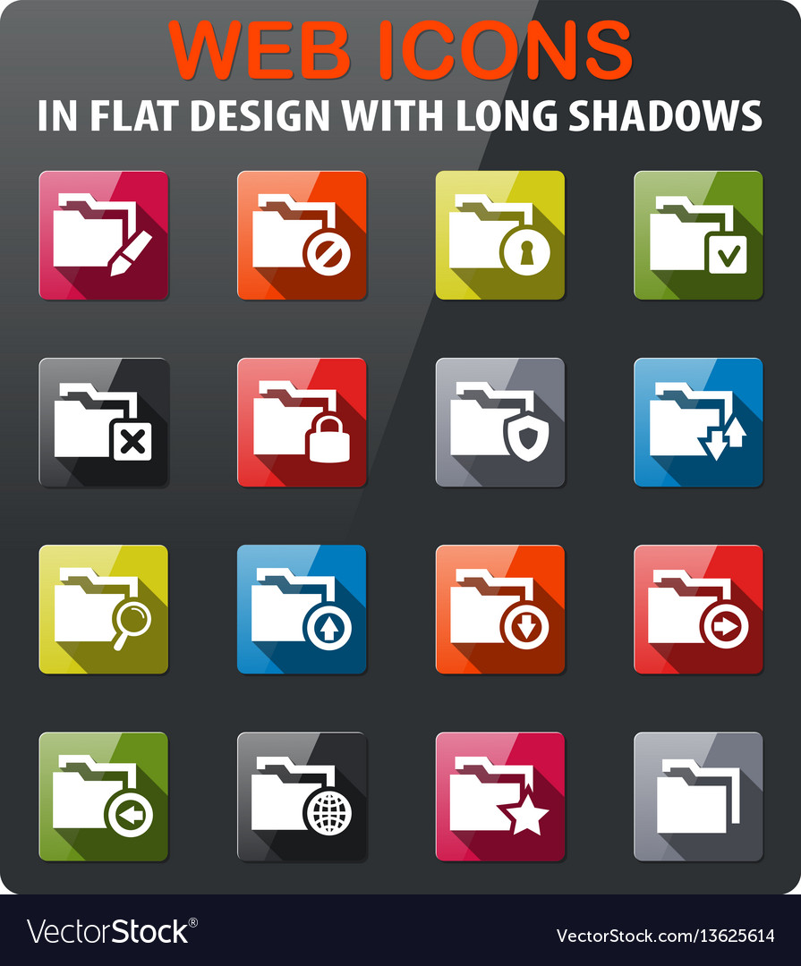 Folder icon set Royalty Free Vector Image - VectorStock