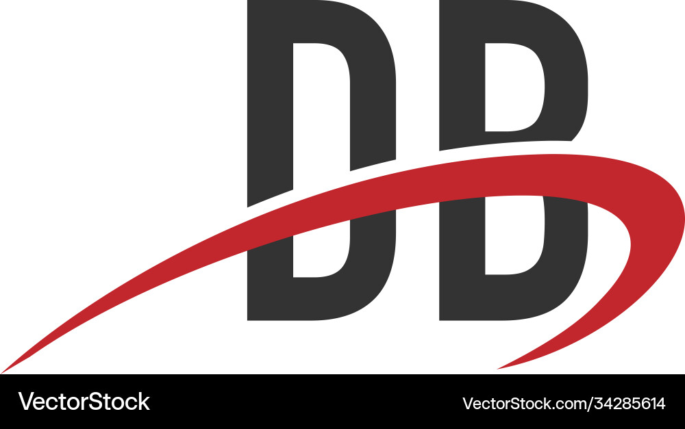 Initial letter db linked swoosh monogram logo Vector Image