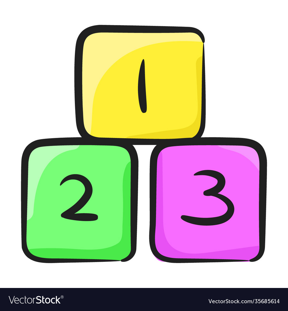 Numeric blocks Royalty Free Vector Image - VectorStock