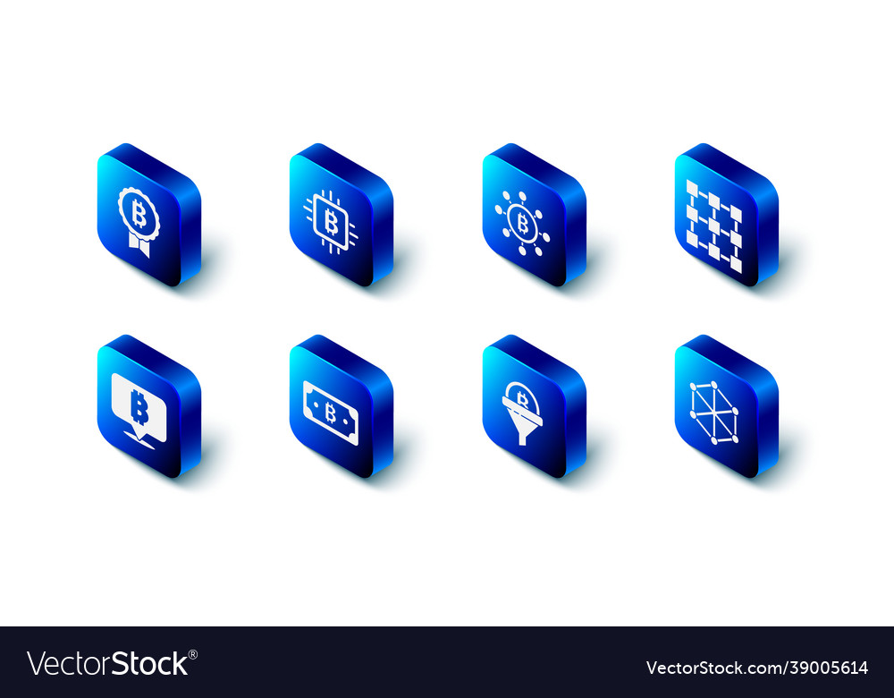 Set cpu mining farm blockchain technology bitcoin Vector Image