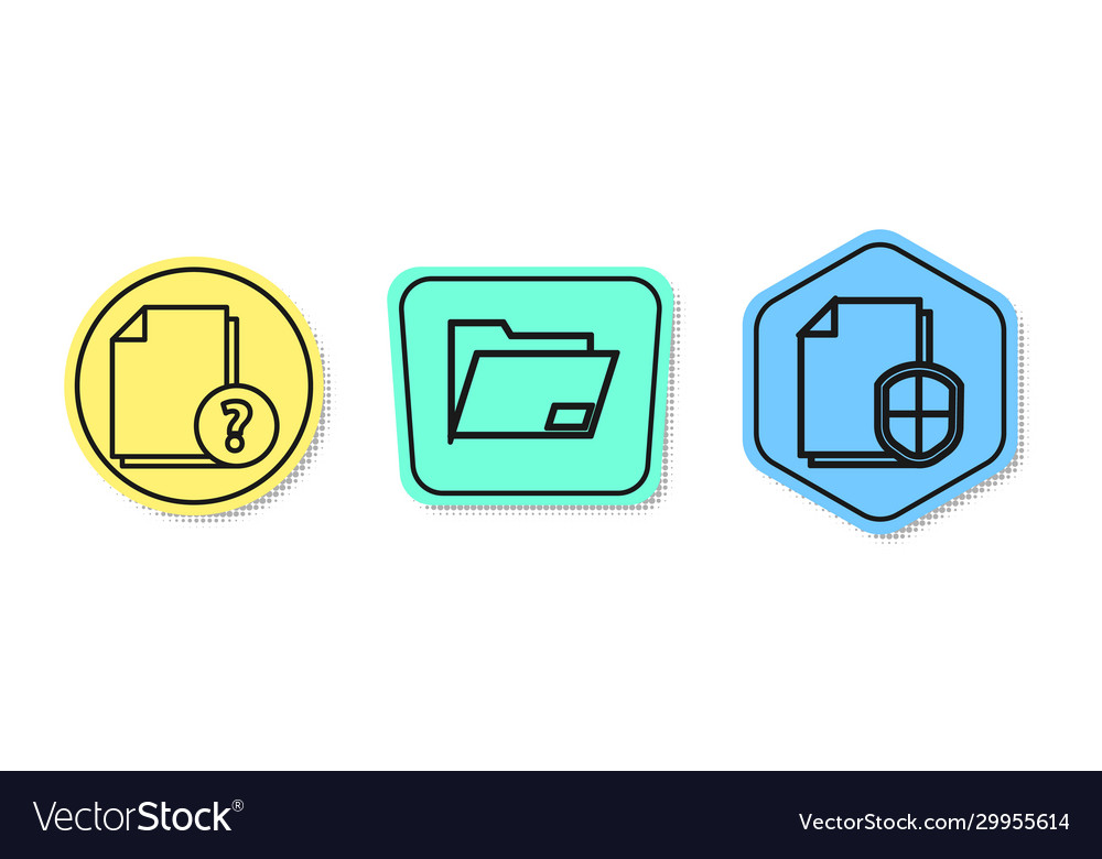 Set line unknown document document folder Vector Image Set line unknown document document folder Vector Image