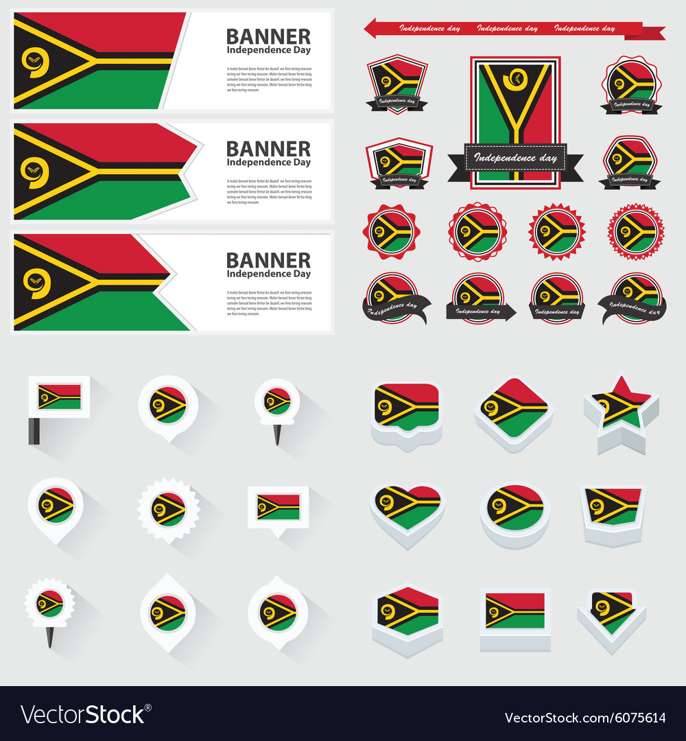 Set vanuatu Royalty Free Vector Image - VectorStock