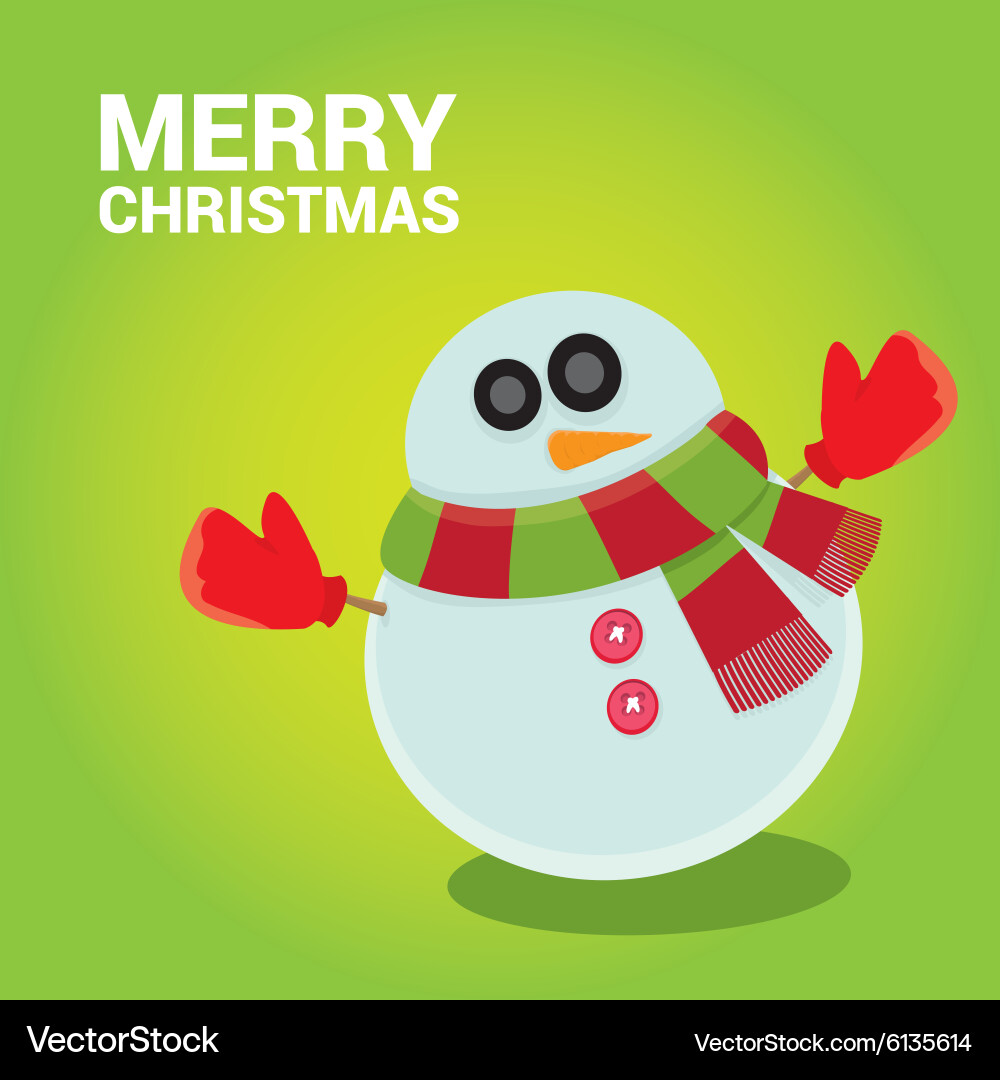 Snowman on blue sky background with stars Vector Image