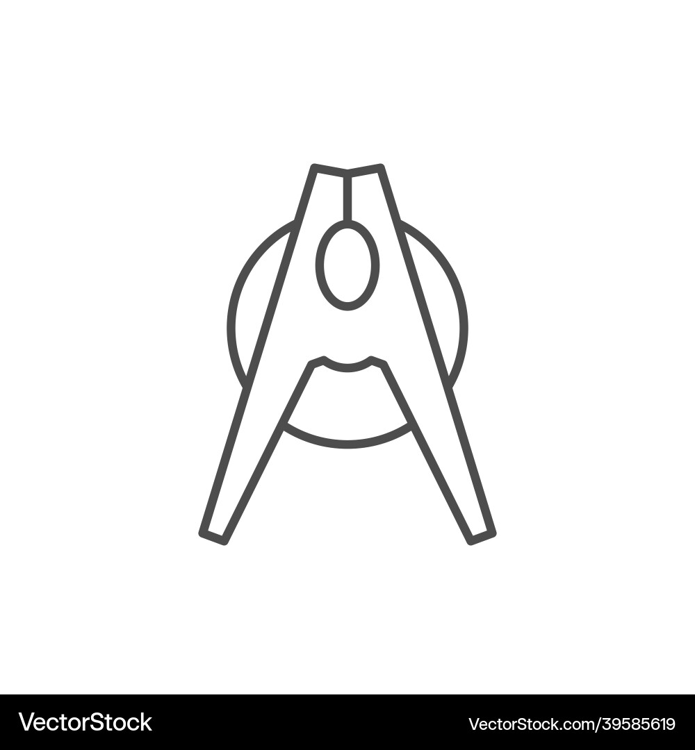 Clothes pin line outline icon Royalty Free Vector Image