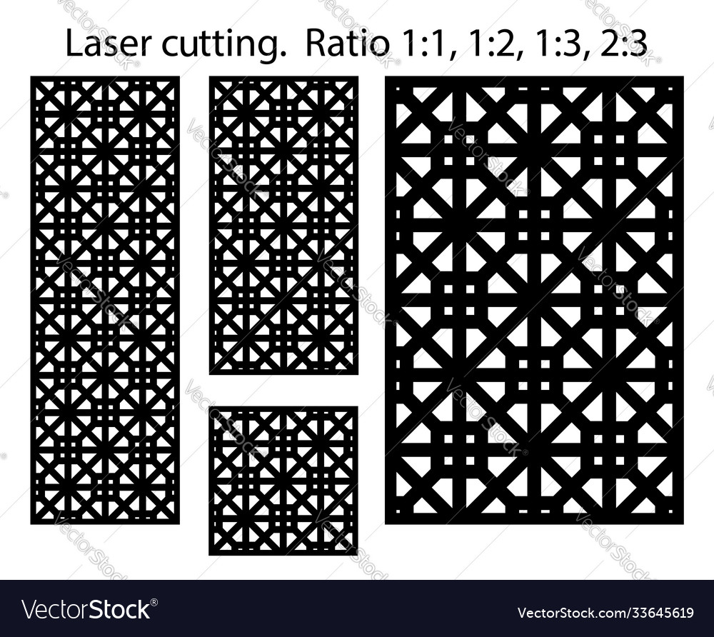 Laser Cutting Arabesque Decorative Panel Vector Image