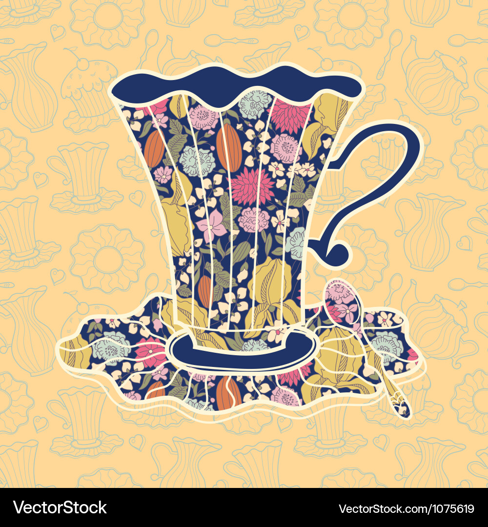 Teacup background Royalty Free Vector Image - VectorStock