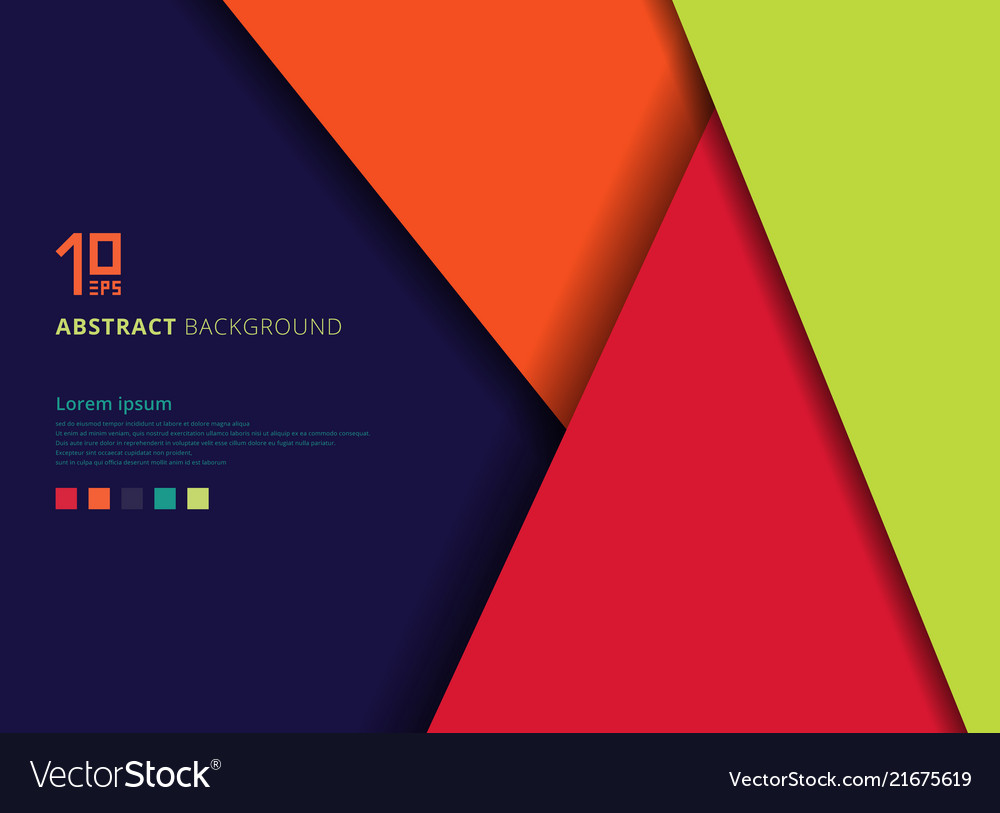 Template Geometric Colorful Overlap Layer On Blue Vector Image 