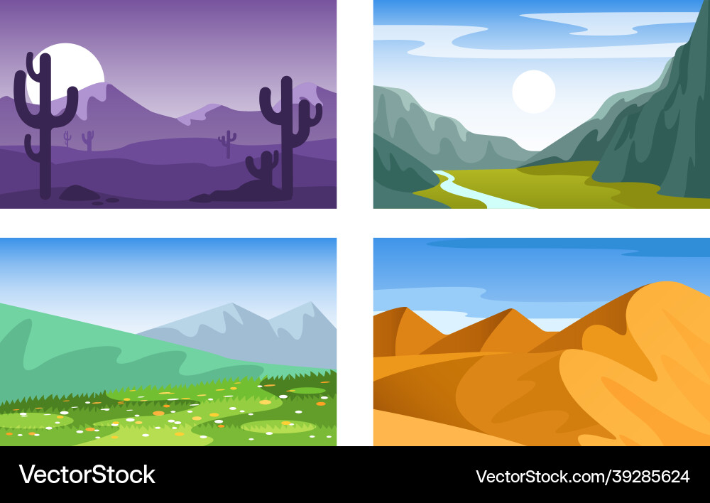 Day and night nature landscape grounds seamless Vector Image