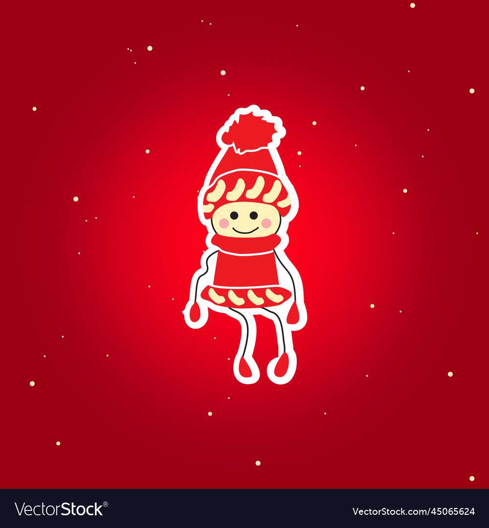 Doll Isolated Icon Christmas Design Element Vector Image