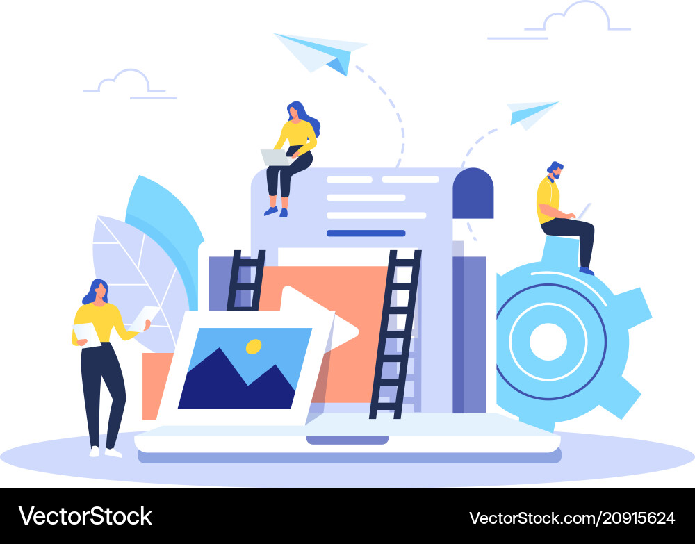 Engaging content blogging media planning Vector Image