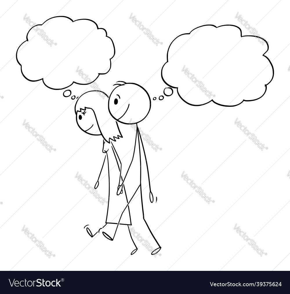 Heterosexual Couple Of Man And Woman Is Walking Vector Image