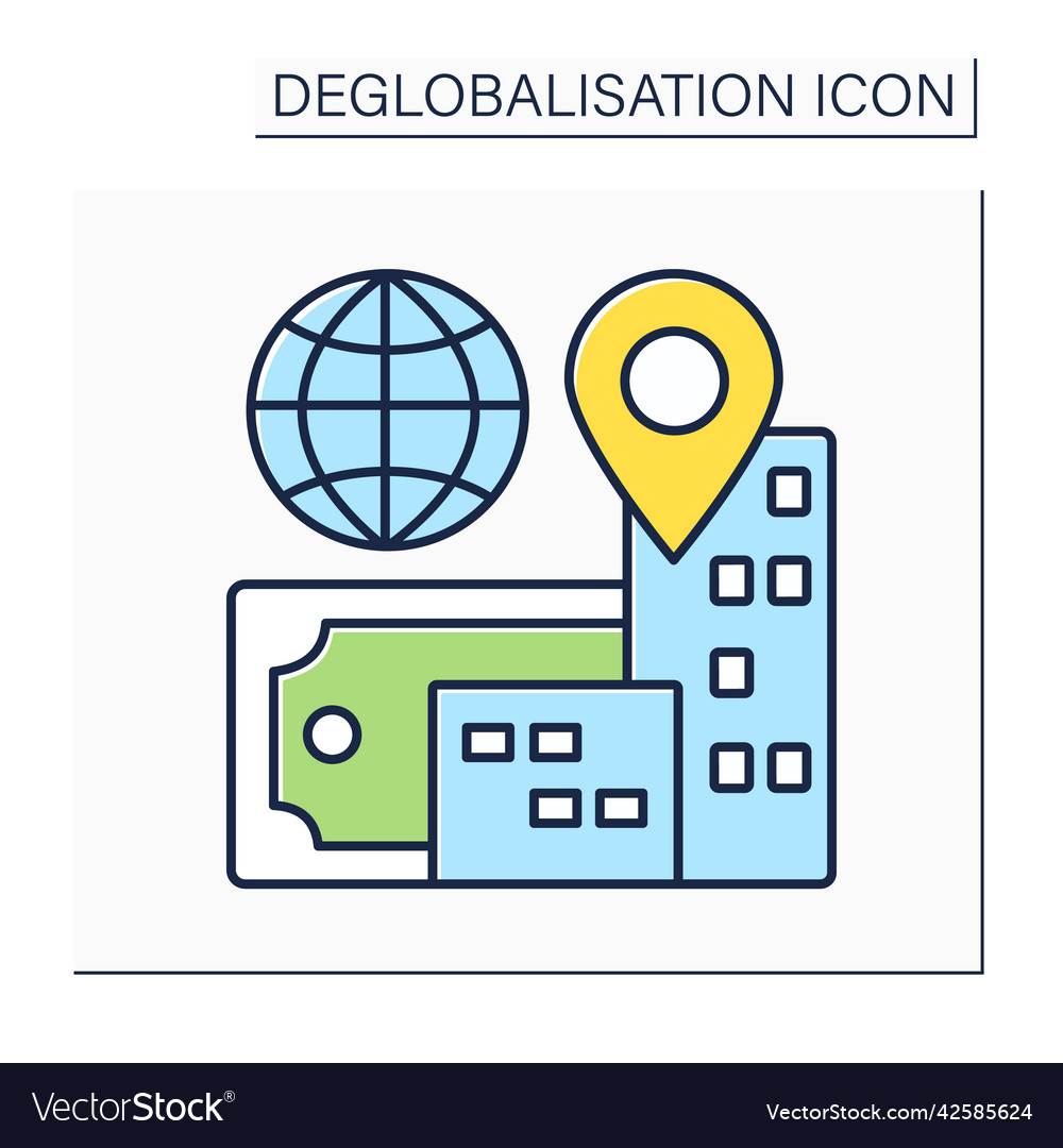 Reverse globalization color icon Royalty Free Vector Image