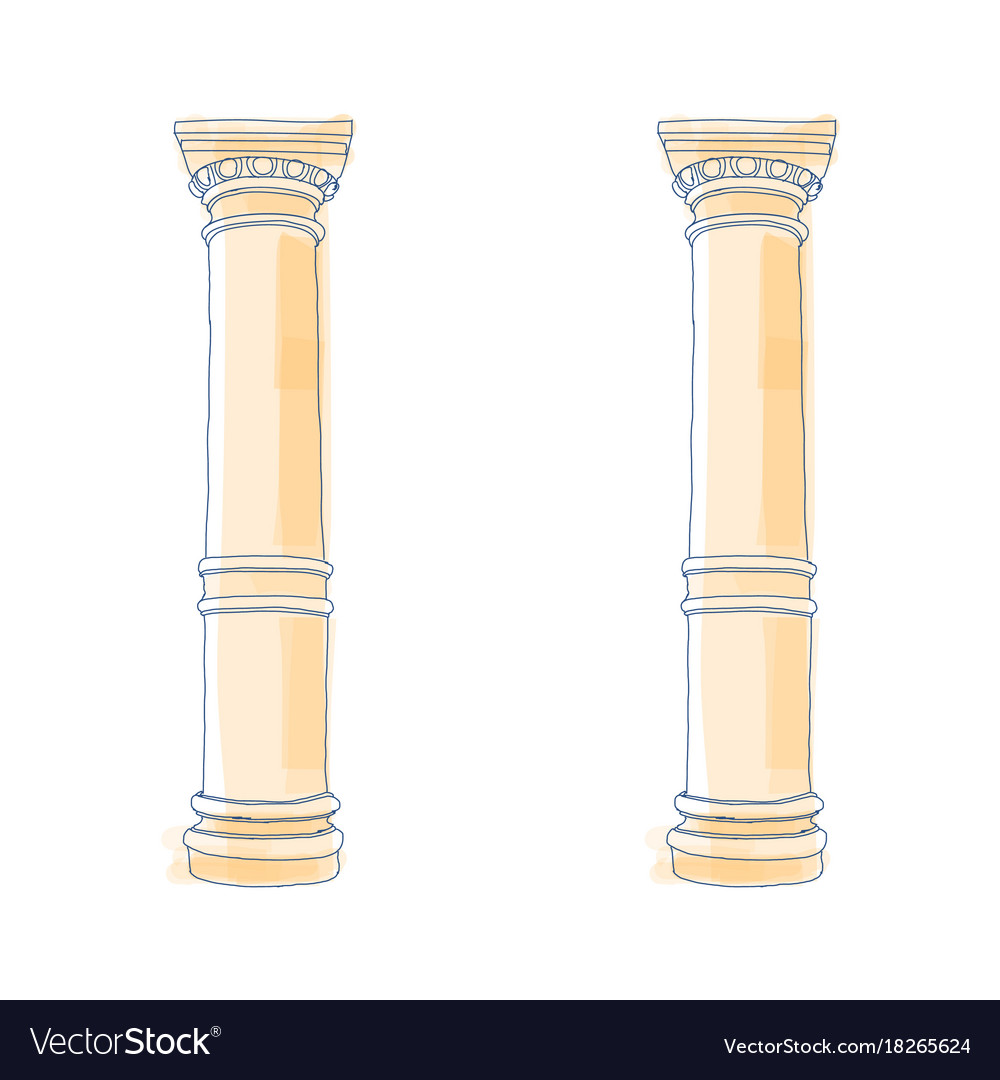 Stylized greek doodle column doric ionic Vector Image Stylized greek doodle column doric ionic Vector Image